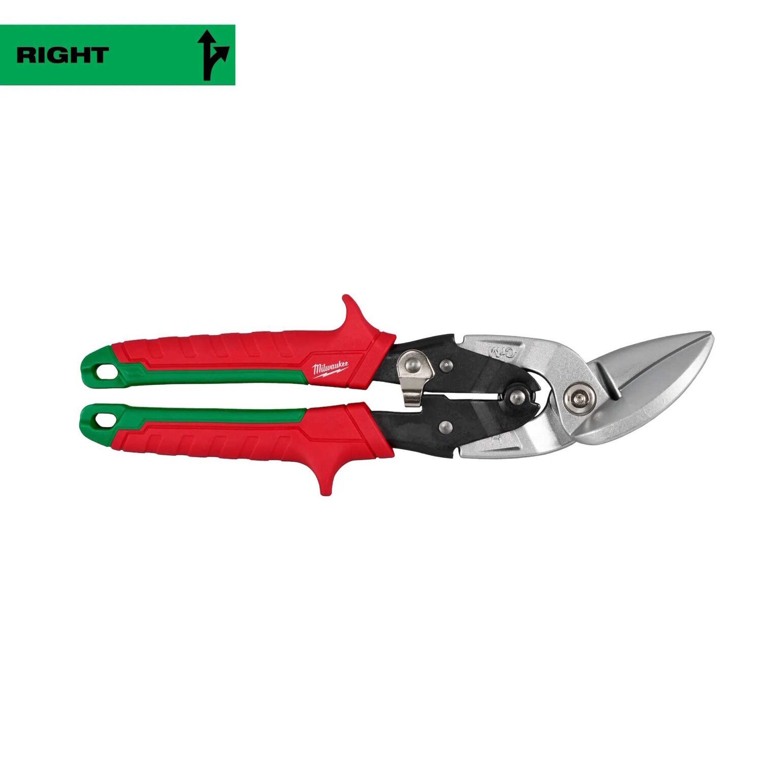 MILWAUKEE Right Cutting Offset Aviation Snips (Green Handles) - Jireh Tools